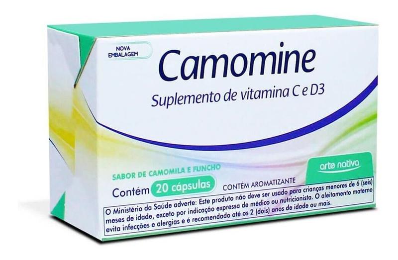 Camomine Vitamina C D3 20cap Alivio Dor Primeira Dentição - Arte Nativa ...