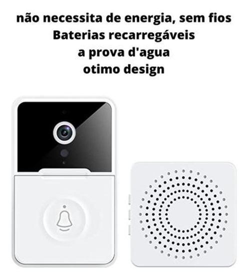 Campainha C/ Câmera Wifi Sem Fio À Prova D'água Recarrega - Jan ...