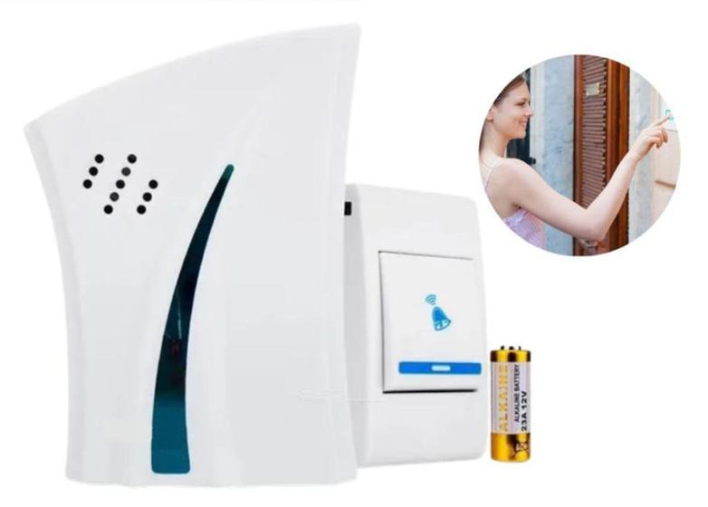 Campainha Sem Fio Longo Alcance 50m Metros Residencial Wireless ...