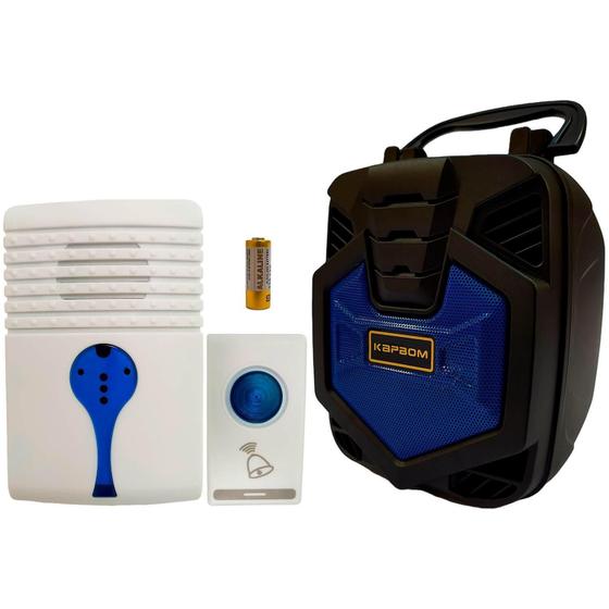 Campainha Sem Fio Wireless Tomada E Pilha Bivolt Automática 100 Mts ...