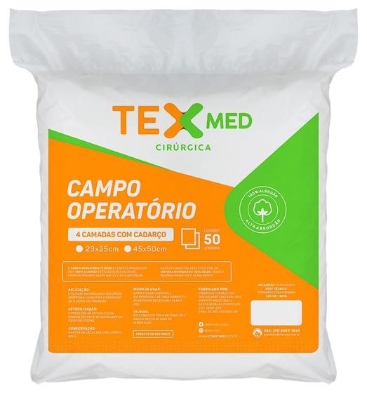 Campo Operatório Texmed 18gr S/RX 45cm X 50cm 50 Unidades - Gaze ...