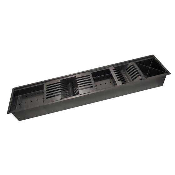 Canal Calha Organizador Úmida de Cozinha Preto Aço Inox 304 c/ 5 ...
