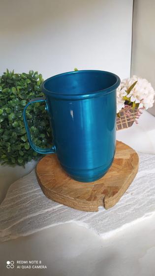 Caneca alumínio azul petróleo, uma cor diferente para voce se destacar ...