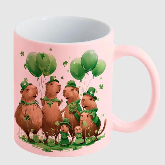Caneca Candy Rosa de Porcelana 325ML CAPIVARA FAMILIA PATRICKS DAY 5 ...
