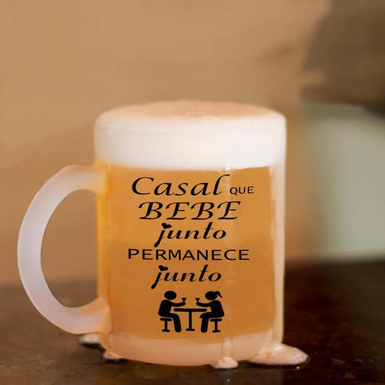 Caneca de Chopp Casal Que Bebe Junto Permanece Junto - Lorraine Canecas - Caneca de Chopp ...