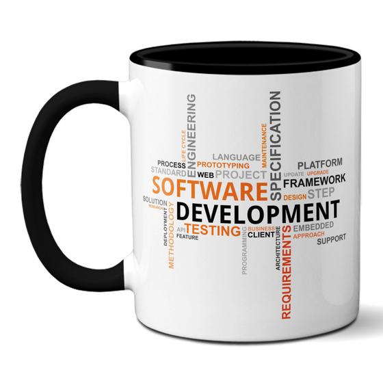Caneca Desenvolvedor De Software Alça e Interior Preto - Minha Caneca ...