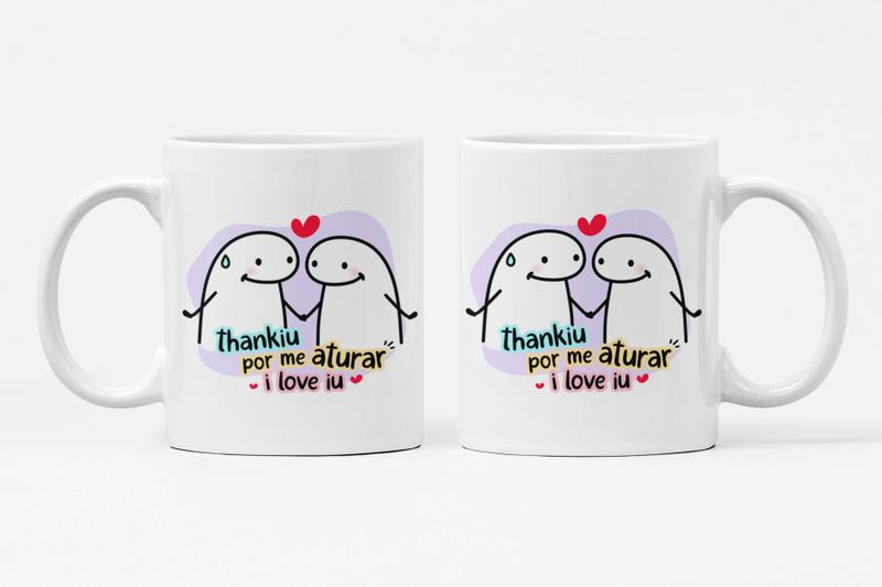 Caneca Dia dos Namorados "Thankiu por me aturar" Flork - Like Geek ...