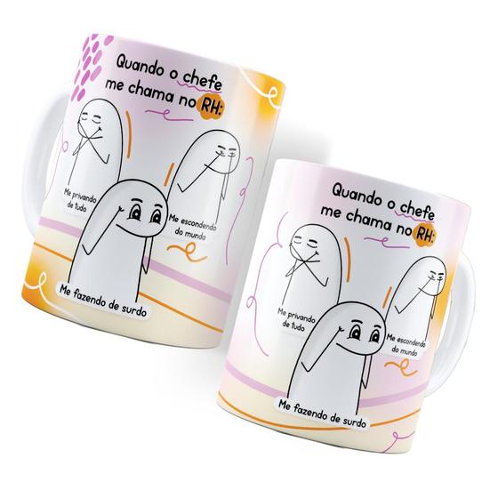Caneca Engraçada Boneco Flork Quando o chefe me chama no Rh com ...