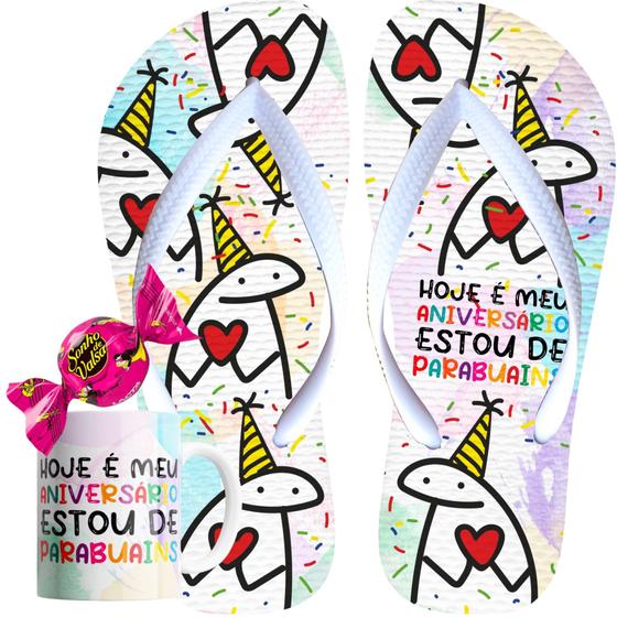 Caneca Flork Meme Engraçado Aniversário Kit Chinelo e Bombom - Princesa ...