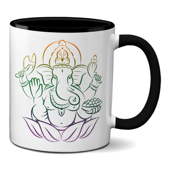 Caneca Ganesha Ícone Hindu Hinduísmo Alça e Interior Preto - Minha ...