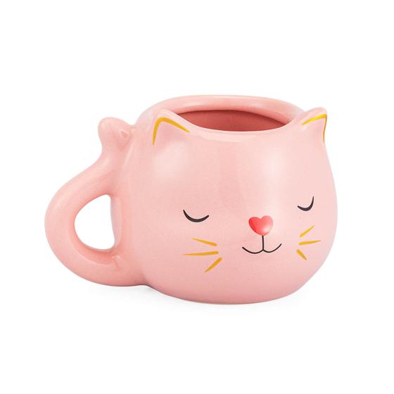 Caneca gato rosa fofo xícara 3D de gatinho fofinho cerâmica - Loja Bora ...