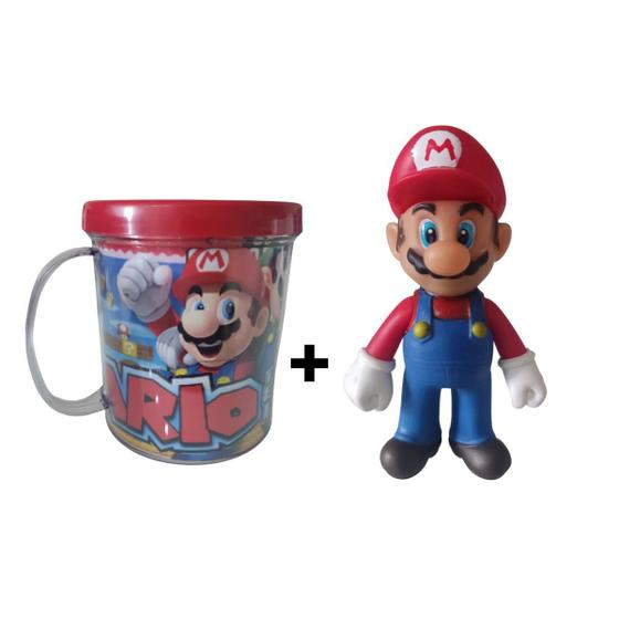 Caneca Infantil Personagem Mario Bros Boneco 12 cm Presente - Rocket ...