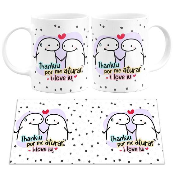 Caneca Namorados Flork Thankiu Por Me Aturar I Love Iu - Mai ...