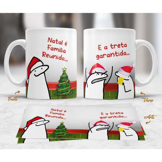 Caneca Personalizada Feliz Natal Flork Meme Bento Cake Divertida ...