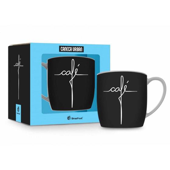 Caneca Porcelana Urban 360Ml - Café - Brasfoot - Canecas - Magazine Luiza