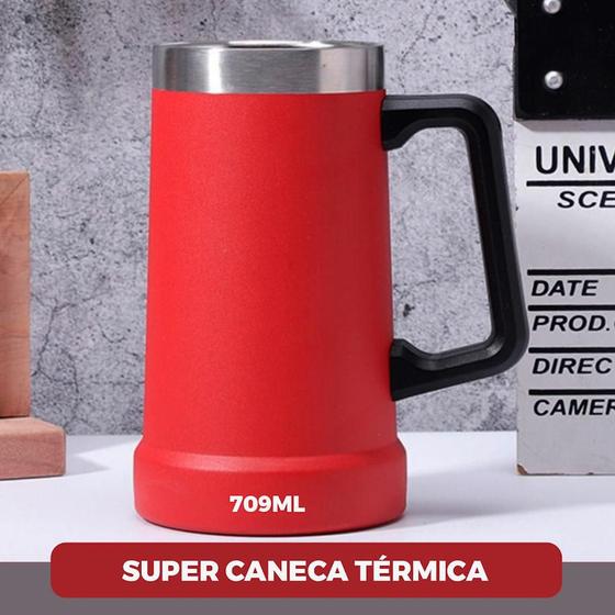Caneca Termica Inox Parede Dupla 709ml cerveja refrigerante chá Bebidas ...