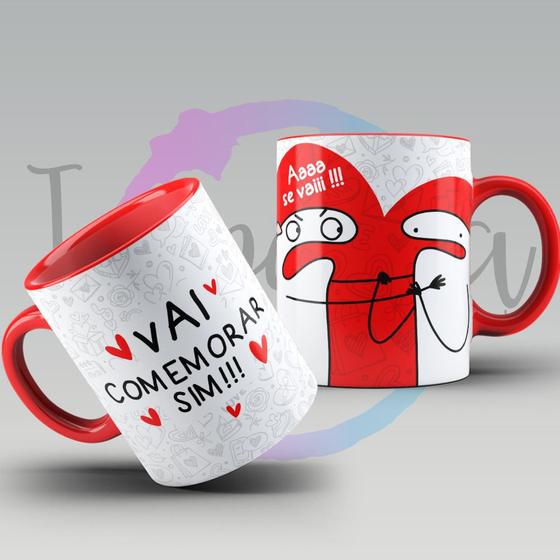 Caneca Xicara Flork Namorados Vai comemorar Sim - Vermelha - Impacta DG - Canecas - Magazine Luiza