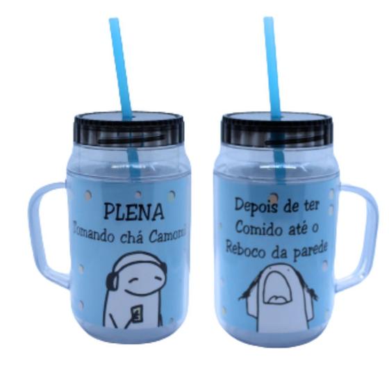 Canecas Flork Meme 600ml Livre de BPA + Canudo - Soft Gift - Caneca ...