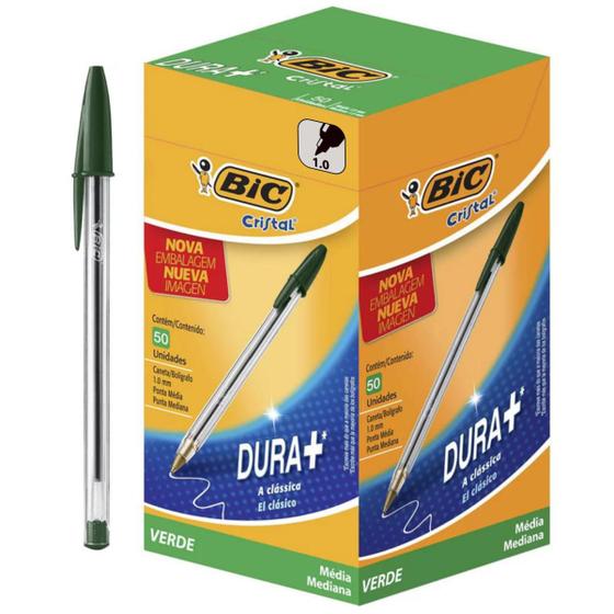 Caneta Bic Azul Esferográfica Cristal Dura Mais Ponta Média 1.0 Mm ...