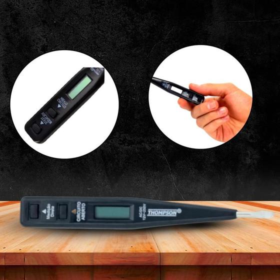 Caneta Chave Test Voltagem Corrente Digital 12-250v Bivolt Tensão Medir ...