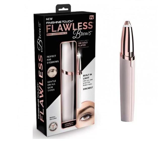 Caneta Depiladora De Pelos Sobrancelhas Recarregável USB Flawless Brows 18k - Depilador Elétrico ...