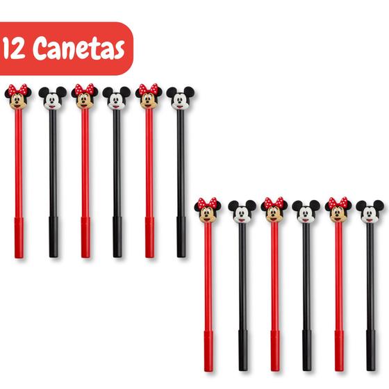 Caneta em Gel Mickey e Minnie Papelaria Fofa Aesthetic Kit com 3/6/9/12 ...