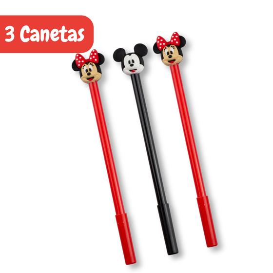 Caneta em Gel Mickey e Minnie Papelaria Fofa Aesthetic Kit com 3/6/9/12 ...