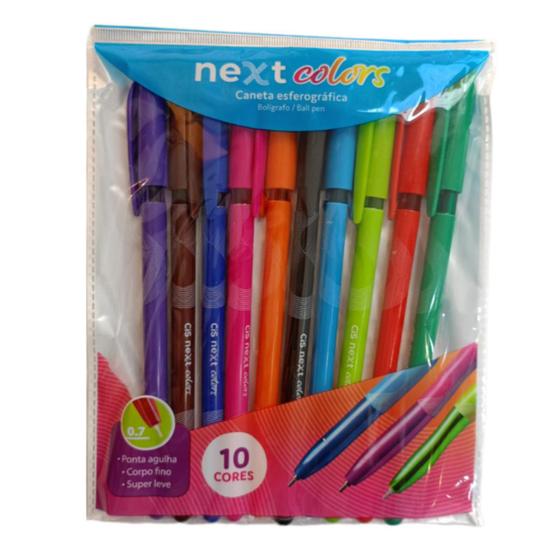 Caneta Esferógrafica Next Colors 0.7mm Cis - 10 Cores - Caneta ...