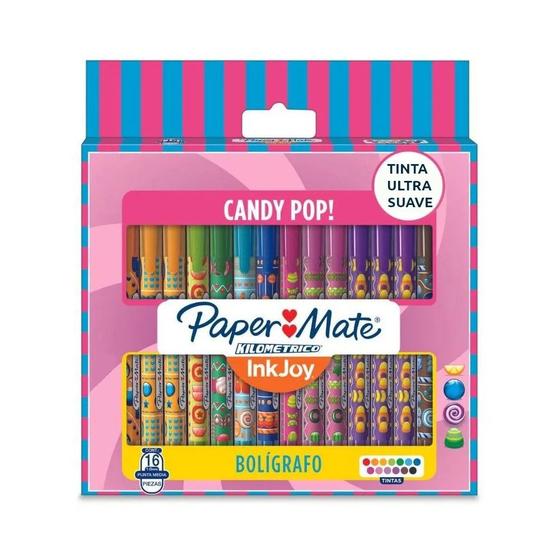 Caneta Esferográfica Paper Mate Inkjoy Candy Pop 13 Cores - Caneta ...
