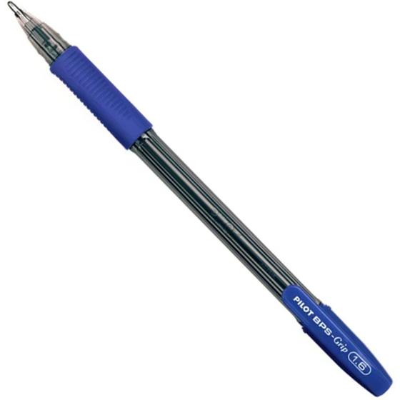 Caneta Esferográfica Pilot BPS Grip 1.6mm Ponta Grossa Azul Caixa com 12 Unidades - Caneta ...