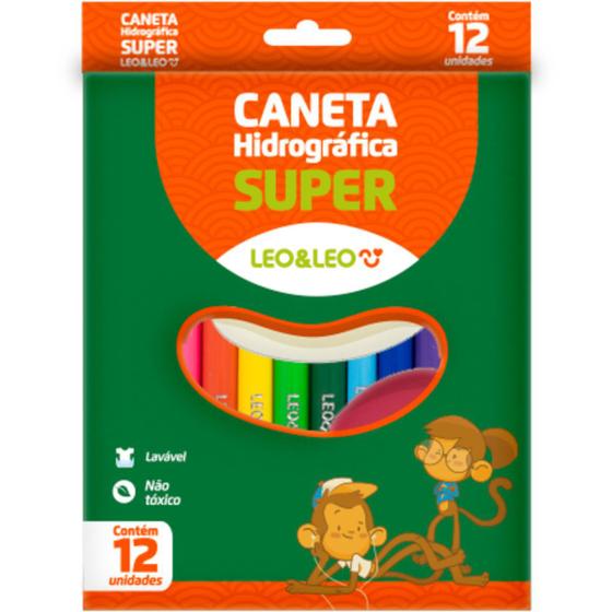 Caneta Hidrografica Leo e Leo Super 12 Cores - Leonora - Caneta Hidrográfica / Canetinha ...