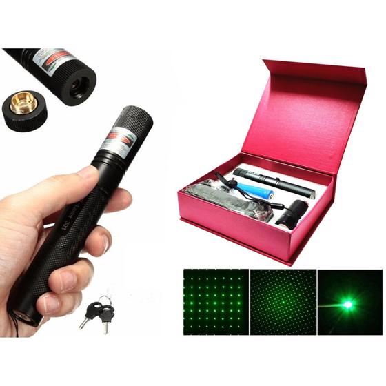 Caneta Laser Pointer 303 Verde Ultra Forte Alcance 50km com Chave ...