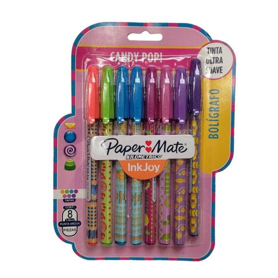 Caneta Paper Mate Candy Pop Inkjoy 8 Cores - Caneta - Magazine Luiza