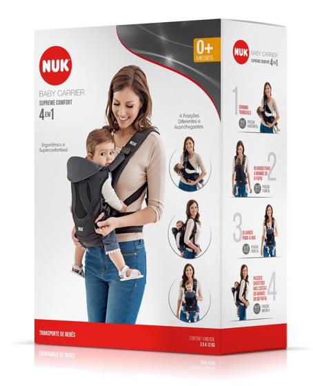 Canguru para Bebê 4 Posições até 12kg NUK - 4 em 1 Baby Carrier Suprema ...