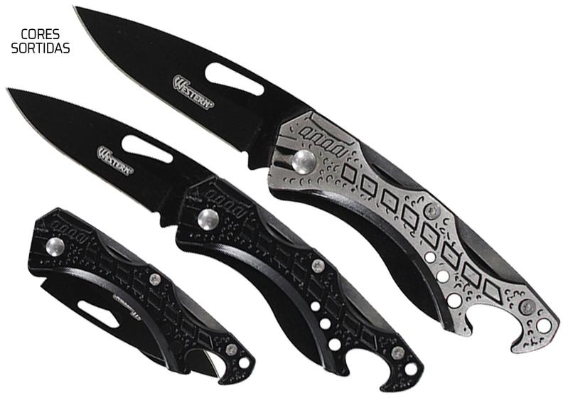 Canivete Lamina Dobrável Inox Pesca Camping - Western - Canivete ...