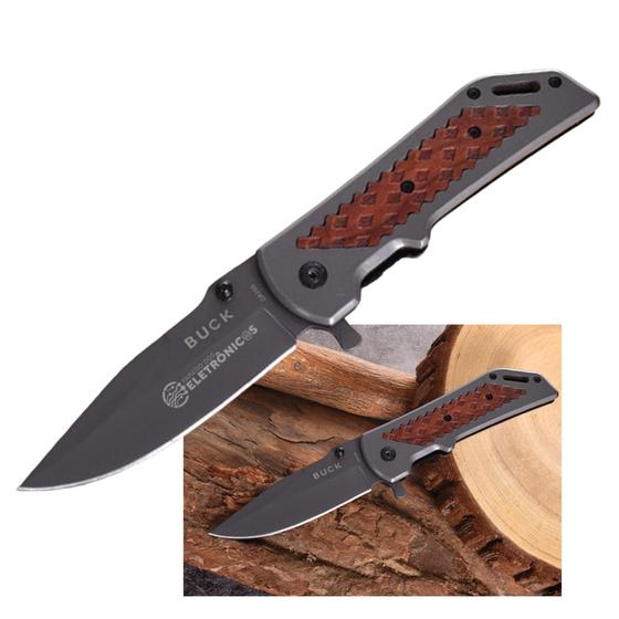 Canivete Retrátil Portátil Lamina Afiada Inox Camping Pesca 1734 TB1481 ...