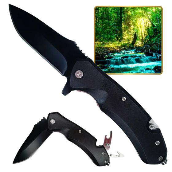 Canivete Semiautomático Aço Inoxidável Com Quebra-Vidro e Cortador de ...