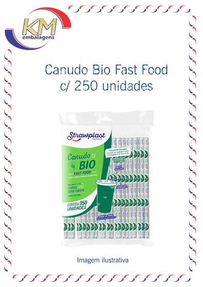 Canudo bio fast food c/ 250 unid. - canudinho p/ copo com tampa ...