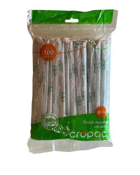 Canudo Mexedor Sachê Biodegradável 5,8mm c/100 un - Cropac - Bar e ...