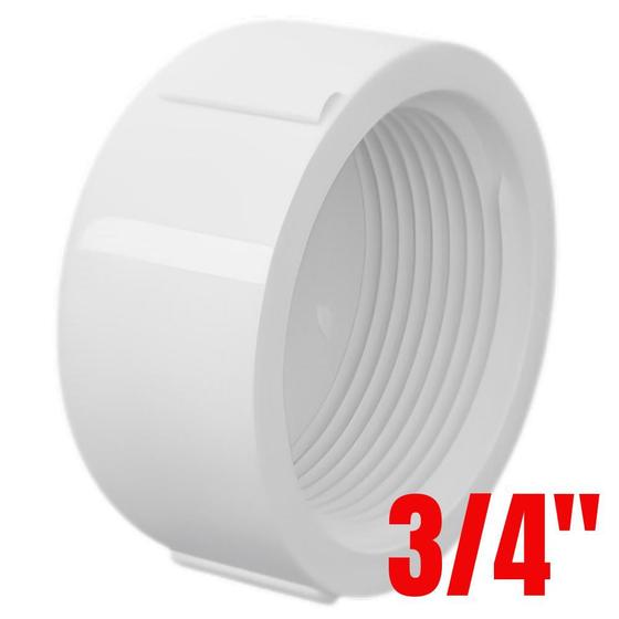 Cap Tampão Soldável Roscável PVC Branco Para Tampar Canos Tubos Água ...