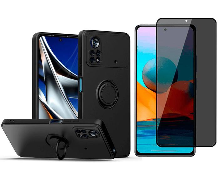 Capa Anti Impacto Xiaomi Poco X4 Pro + Pelicula Privacy - M9 - Kit Capinha e Película para ...