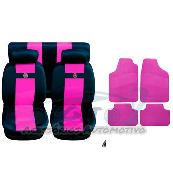 capa banco carro em nylon rosa +tapete para uno 93 - gj acessorios ...