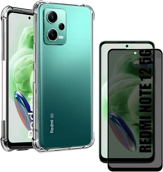 Capa Capinha Anti Impacto + Película Privacidade 3D Para Redmi Note 12 Pro 4G Tela De 6,67 ...
