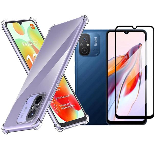 Capa Capinha Anti Queda Para Xiaomi Redmi 12C + Película 3D ...