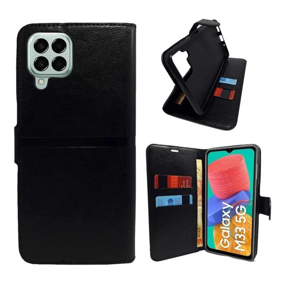Capa Capinha Carteira Para Samsung Galaxy M33 (5G) Preta - R&M ... Capa Capinha Carteira Para Samsung Galaxy M33 (5G) Preta - R&M ...