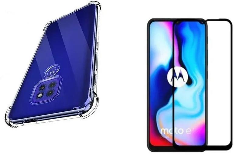 Capa Capinha Case Anti Impacto Pelicula Vidro Temperado 3d Moto E7
