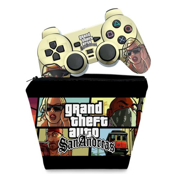 Capa Case e Skin Adesivo Compatível PS2 Controle - GTA San Andreas ...