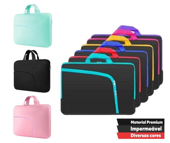 Capa Case Pasta Maleta Para Notebook e Macbook Neoprene Impermeável Com ...