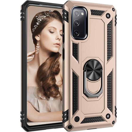 Capa Case Samsung Galaxy S20 FE (Fan Edition) (2020) (Tela 6.5) Dupla Camada Com Stand e Anel ...