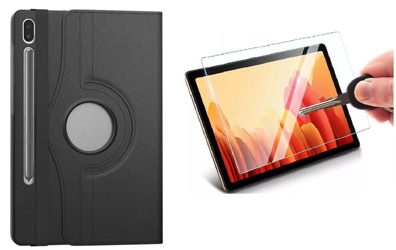 Capa Case Tablet Giratória + Película Para Samsung Tab S8 Plus ...